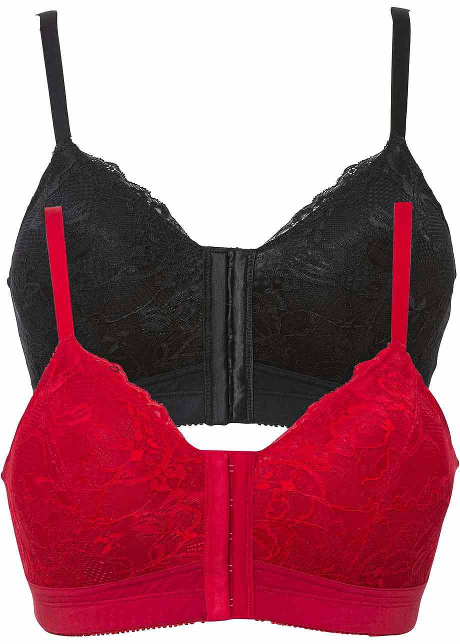 BH med lukking foran, uten bøyle, med bomull og romantisk blonde i 2 ...