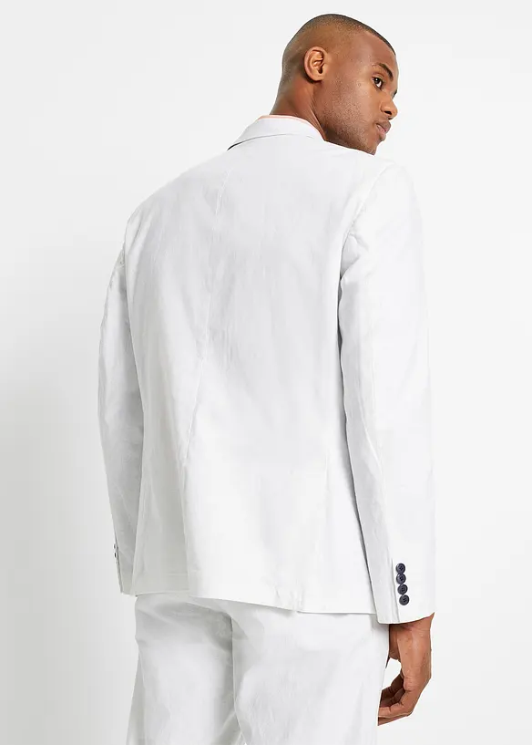 Moteriktig blazer av lin - hvit