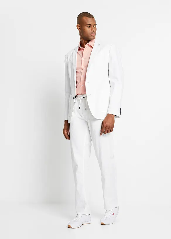 Moteriktig blazer av lin - hvit